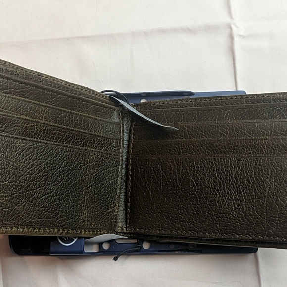 George | Bags | George Bison Leather Bifold Wallet With Wing | Poshmark